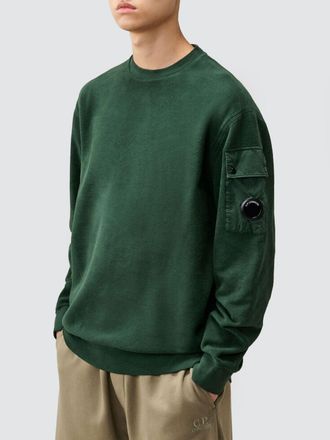 C.P. Company C. P. COMPANY Baumwoll-Sweatshirt mit Rundhalsausschnitt, Tasche und Logo-Patch