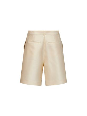 Khaite Womens Shorts Auggie Ivory Wool-Silk
