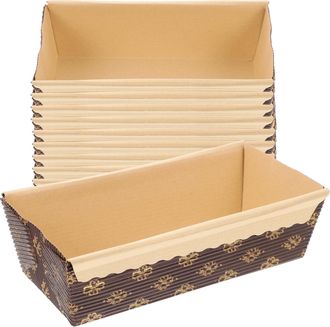 Amosfun 25 St&uuml;Ck Rechteckige Papierbrotpfannen Zum Backen Einweg Kastenform Kuchenpapierschalen F&uuml;R Muffinf&ouml;Rmchen Papier 17 X 9.5 X 5 Cm Hitzebest&auml;Ndig Und S