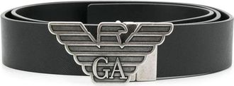 Emporio Armani Ceinture Logo R&eacute;versible - Homme - Accessoires - Noir - Taille: ONE Size