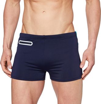 Schiesser Herren Bade-Retro Shorts, Blau (Admiral 801), 8