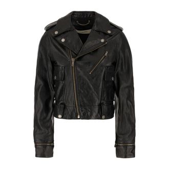 Golden Goose Femme, Vestes, Noir, Taille: 40 FR Nevada Leather Biker Jacket