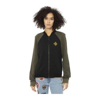 Mr & Mrs Italy Zeitloser Bicolor-Rei&szlig;verschluss-Pullover - - Sweatshirts & Hoodies - Damen - Schwarzk - XS