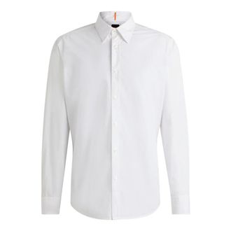 HUGO BOSS Wei&szlig;es Hemd mit Besticktem Logo - - Shirts - Herren - Wei&szlig; - 2XL