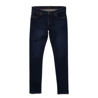Nudie Jeans Homme, Jeans, Bleu, Taille: W33 L32 Jean Slim Fit en Coton Biologique Bleu Foncé