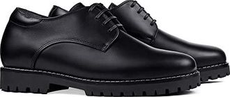 Masaltos Chaussures réhaussantes pour Homme avec Semelle Augmentant la Taille jusquà 7cm. Fabriquées en Peau. Modèle Tormo Noir 39