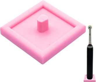 Shush Elektrischer Zahnb&uuml;rstenst&auml;nder f&uuml;r gro&szlig;e Marken mit quadratischer Abtropfschale, Babyrosa, Einzelbett