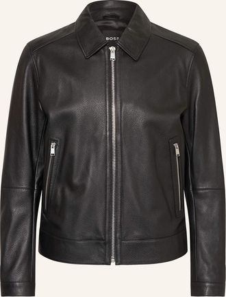 HUGO BOSS Lederjacke mapson4 schwarz