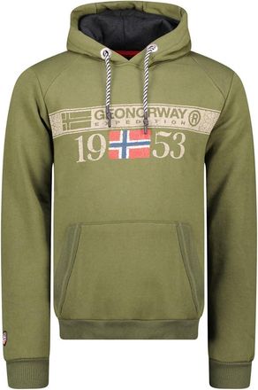 Geographical Norway Fastlife Men - Kapuzenpullover Zip Tasche Mann - Sweatjacke Pullover Logo Langarm Warm - M&auml;nner Jahreszeit Fr&uuml;hling Sommer Herbst Winter (Khaki XL)