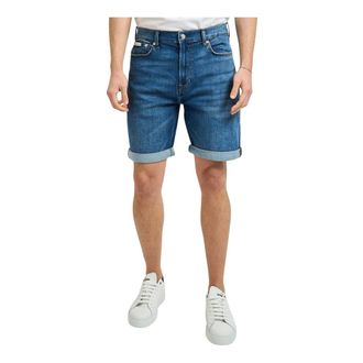 Calvin Klein Homme, Shorts, Bleu, Taille: W32 Slim Denim Shorts