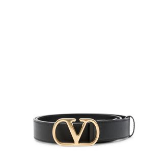 Valentino Garavani Logo-buckle Leather Belt