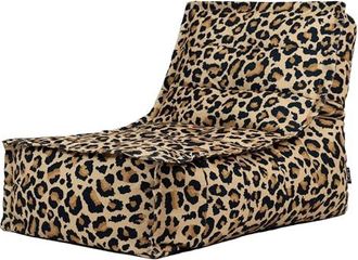 Icon Brand Dolce Leopard Sitzsack-Liege f&uuml;r Erwachsene, Webstoff, Riesen Sitzsack mit F&uuml;llung, Bean Bag Chair, Bequemer Sessel Wohnzimmer, Lounge, Schlafzimmer, 