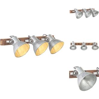 vidaXL Wandlampe Industriestil Silbern 65x25 cm E27 - Industrielampen - Wandleuchte - Vintage Lampe - Rustikale Beleuchtung - Landhausstil