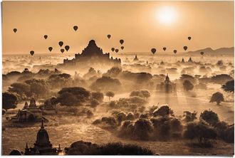 Reinders Poster, M&auml;rchenhafter Sonnenaufgang, Wohnzimmer, Poster, Wanddeko, Room Decor, 150 gr. gl&auml;nzend Bilderdruckpapier, Braun, 61 x 91,5