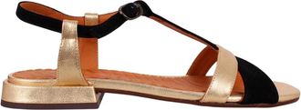 Chie Mihara Flache Sandale aus laminiertem Leder - - Shoes - Damen - Schwarzk - 36 EU