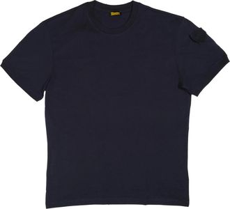 Blauer Polyester T-Shirt mit &Auml;rmelwappen - - Tops - Herren - Blau - M