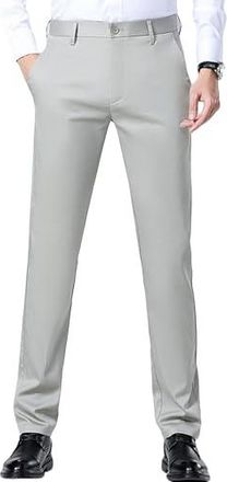 Generic Pantalon de costume l&eacute;ger et droit pour homme - Pantalon moderne daffaires d&eacute;contract&eacute; pour homme - Pantalon de travail respirant, kaki, 52