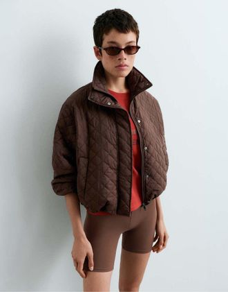 Oysho Fellex veste courte matelass&eacute;e en cocoa-Marron