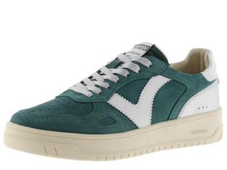 Victoria Basket Basse Seul Cro&ucirc;te De Cuir & Pi&egrave;ces & Lacets en Contraste 1257138 pour Femme Verde 40