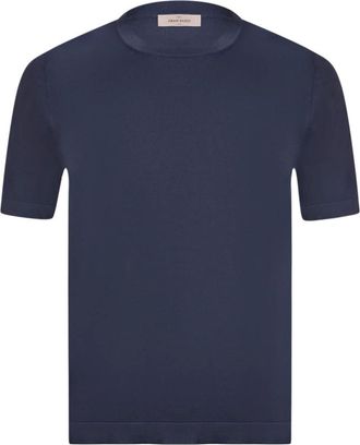 Gran Sasso Homme, Tops, Bleu, Taille: L Cotton Crew Neck T-Shirt