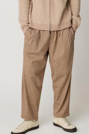 Knowledge Cotton Apparel Herren vegan Hose Ozone Relaxed Flannel Lion Braun
