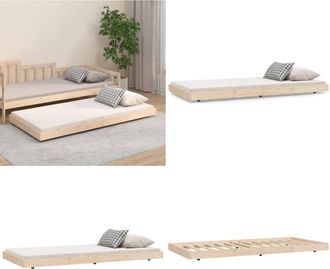 vidaXL Cadre de lit sans matelas 90x190 cm bois de pin massif - Cadre De Lit - Lit Simple - Bois De Pin - Lit Robuste - Lit Avec Roulettes - Home & Living