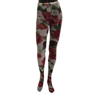 Dolce & Gabbana Elegante Strumpfhose mit Blumendruck - - Trousers - Damen - Mehrfarbig - M