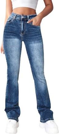 Onsoyours Jeans Femme Taille Haute Skinny Pantalons Casual Jean Stretch Y2K Bootcut Denim B04 Bleu S