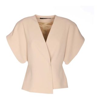 Federica Tosi Femme, Vestes, Beige, Taille: 38 FR Bolero Cady