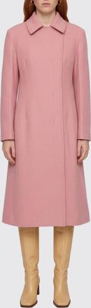 Jil Sander Langer Zweireiher-Mantel aus reiner Wolle mit verdecktem Verschluss