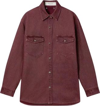 Golden Goose Femme, Blouses et Chemises, Rouge, Taille: 38 FR Patty Over Shirt Denim