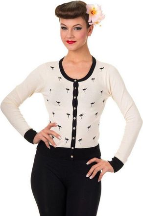 Banned Strickjacke Golden Touch Flamingo Retro Vintage Cardigan