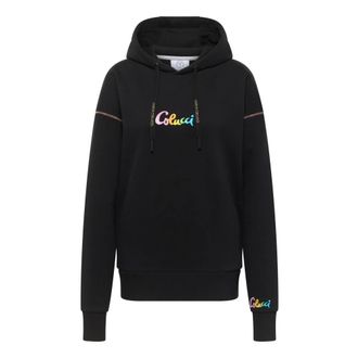 Carlo Colucci Klassischer Oversize Hoodie - - Sweatshirts & Hoodies - Damen - Schwarzk - XS