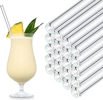 Halm HALM Glasstrohhalme Wiederverwendbar Trinkhalm - 50 Stück gerade 23 cm 10mm dick - für Gastronomie, Restaurant, Bar, Cafe, Hotel Spülmaschinenfest Gla