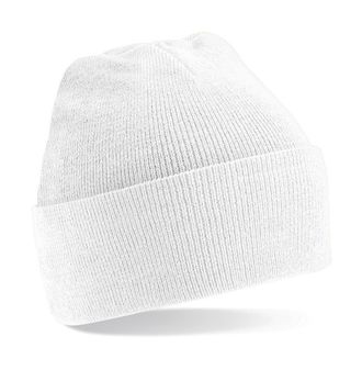 Beechfield Unisex Turn-up Beanie Baseball Cap, weiß, Einheitsgröße