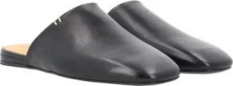 Premiata Calf Leather Sabot Flat - Black