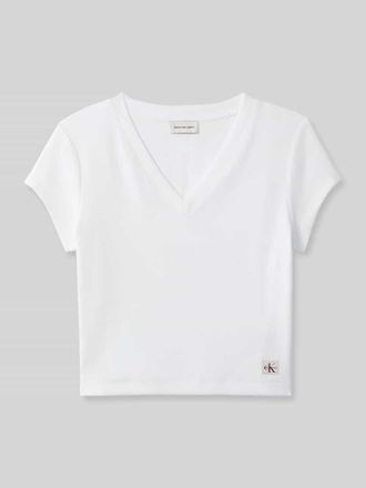 Calvin Klein Jeans Slim Fit T-Shirt aus Baumwoll-Mix