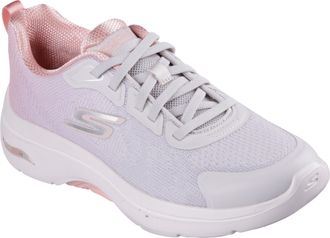 Skechers Slip-On Sneaker SKECHERS GO WALK ARCH FIT 2.0, Damen, Gr. 39, beige (natur, rosa), Synthetik, Textil, Schuhe, Sneaker, Schn&uuml;rschuh mit Comfort Pillar