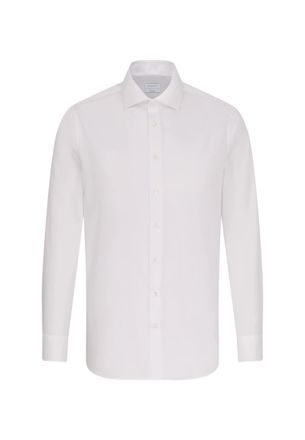 Seidensticker Herren Business Hemd - Shaped Fit - Bügelfrei - Kent-Kragen - Langarm - 100% Baumwolle, Weiß, 46 EU