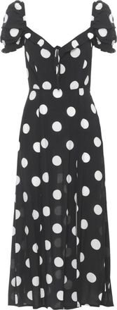 Mar De Margaritas Femme, Robes, Noir, Taille: 42 FR Robe &agrave; col en V avec volant