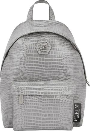 Philipp Plein Homme, Sacs, Gris, Taille: ONE Size Leather Backpack Cocco