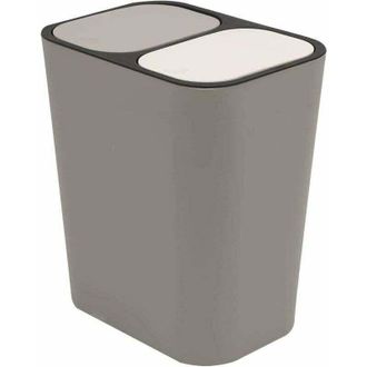 Gabrielle Gabrielle - Doppelter Recycling-M&uuml;lleimer, M&uuml;lleimer, Aufbewahrungsbox, Beh&auml;lter, rechteckig, Kunststoff, Druckknopf, Doppelfach, f&uuml;r K&uuml;che, B&uuml;ro