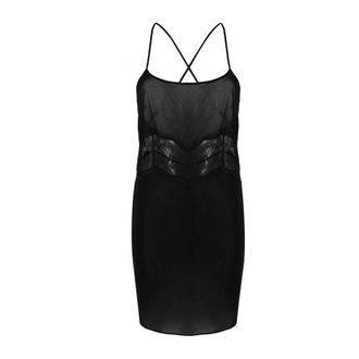 Calvin Klein Schwarzes Body Chemise - - Dresses - Damen - Schwarzk - L