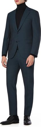 Strellson Herren Anzug blau meliert Slim Fit