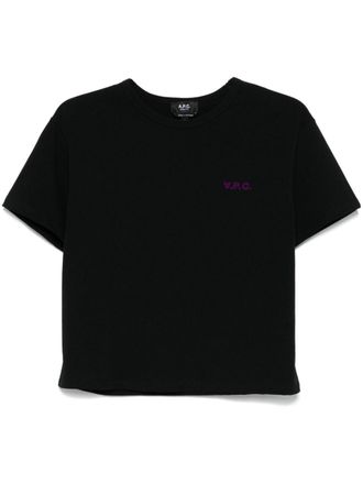 A.P.C. t-shirt à logo floqué - Noir