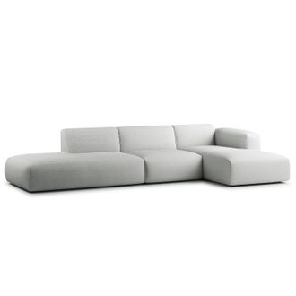Studio Copenhagen home24 Ecksofa mit Chaiselongue Grau Cordstoff Snor 290 x 71 x 173cm Longchair davorstehend rechts Modern