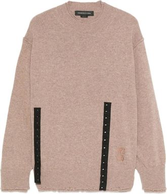 Federico Cina Damen, Strickwaren, Beige, XSGr&ouml;&szlig;e