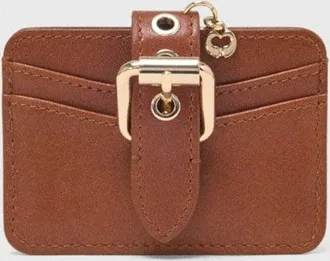 Maje Porte Carte Miss M En Cuir Lisse - Marron - Maje