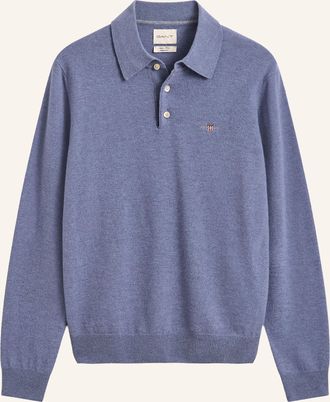 GANT Strick-Poloshirt blau