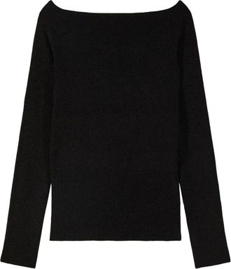Patrizia Pepe Femme, Pulls, Noir, Taille: 36 FR Pull doux à large encolure